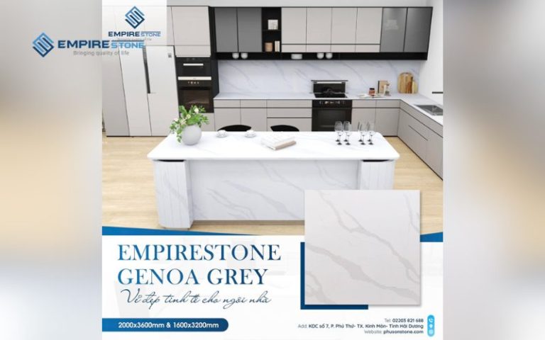 Mẫu đá nhân tạo gốc thạch anh GENOA GREY PQ183